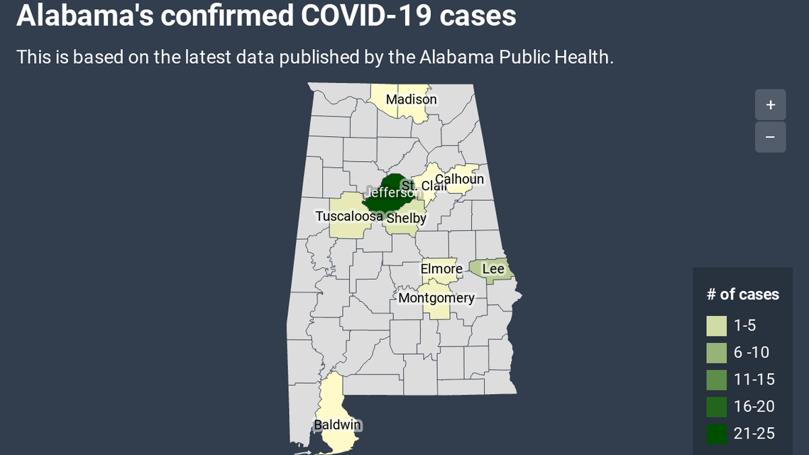 Live map: See which Alabama counties have coronavirus cases | Columbus ...